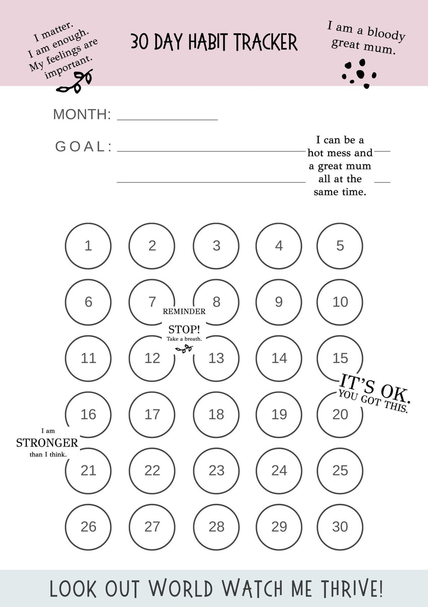 Monthly Habit Tracker Printable – Shartruese