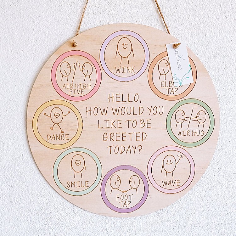 No Touch Greetings Plaque - Perfect for classrooms & offices – Shartruese