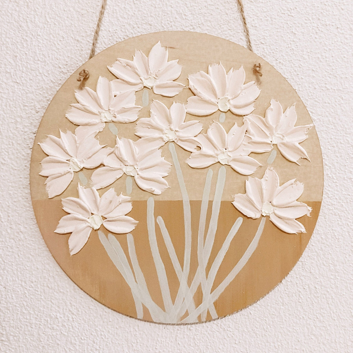 Floral Timber Plaque - Shartruese Textured Art Bunch of Flowers Floral ...