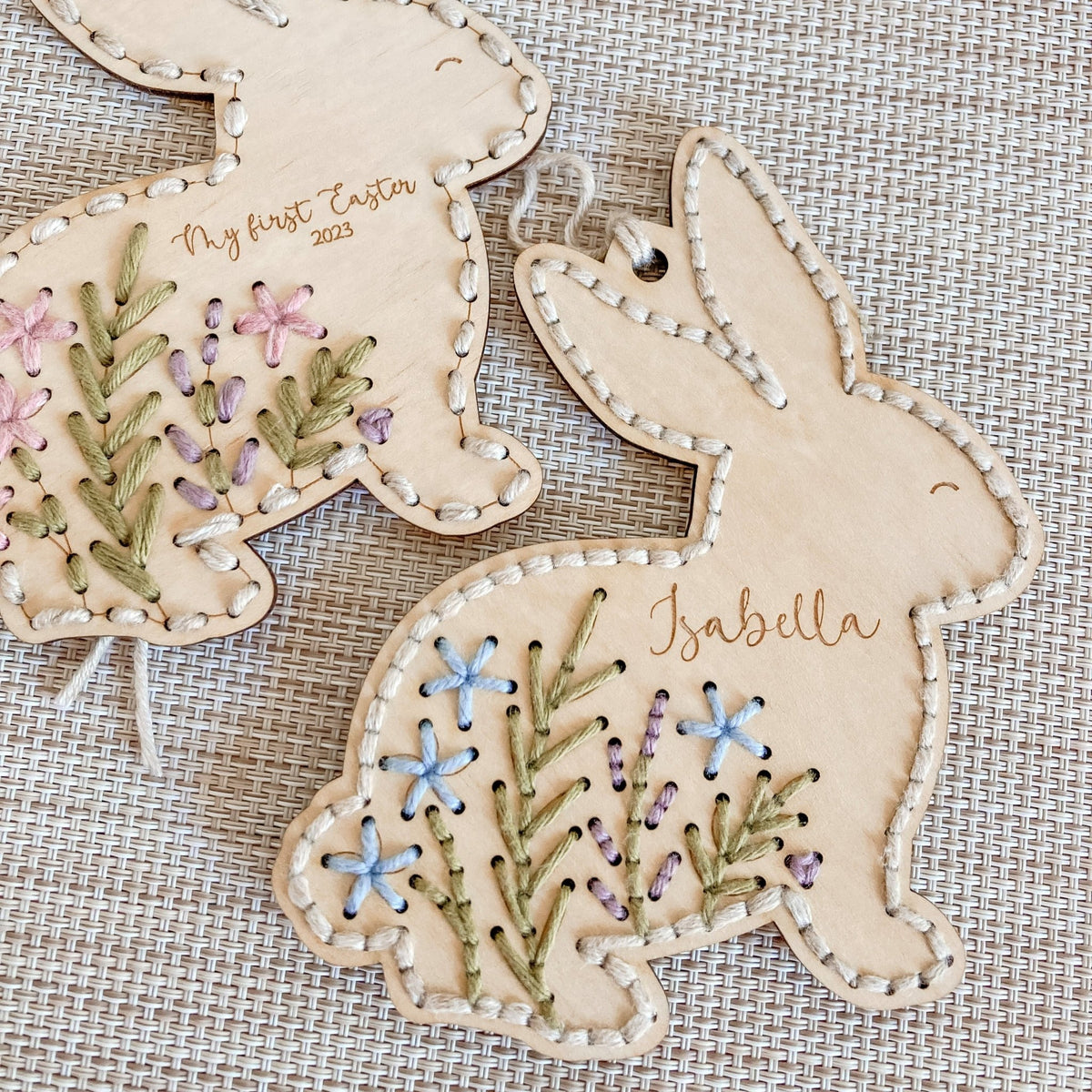 Embroidered Bunny Keepsake - Shartruese Easter Keepsakes