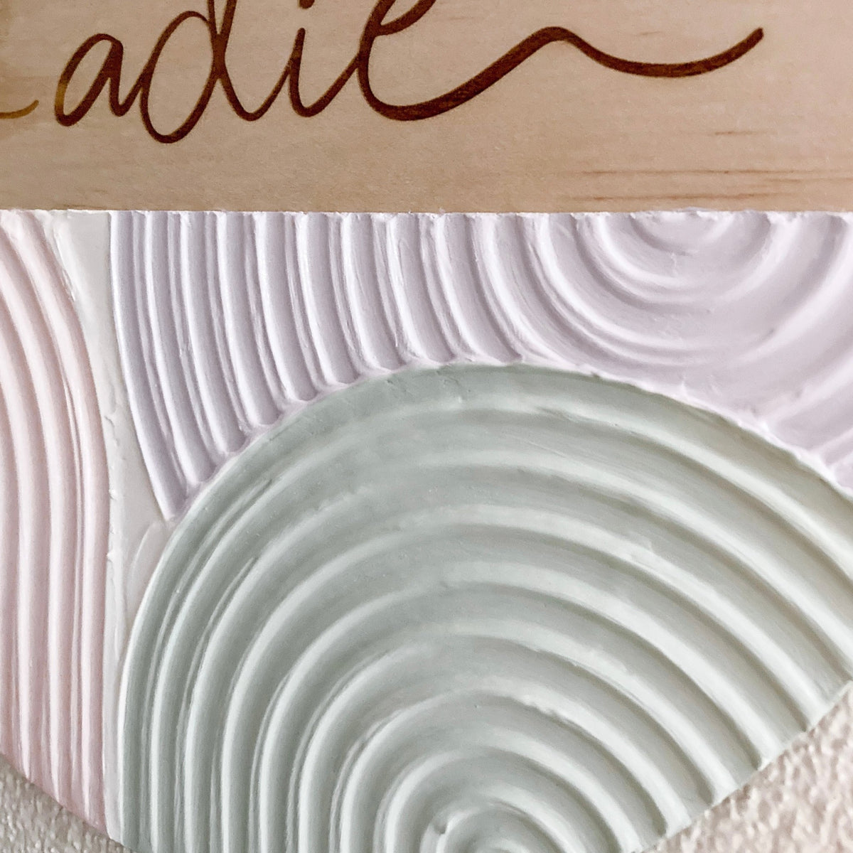 Textured Rainbow Plaque - Shartruese Textured Art Kids Room