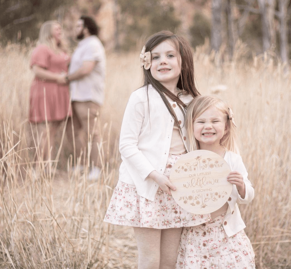 Wildflower Announcement Plaques - Shartruese Pregnancy Announcement ...